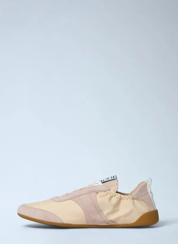 Chloé Kick Sneakers In Mixed Materials - Pink