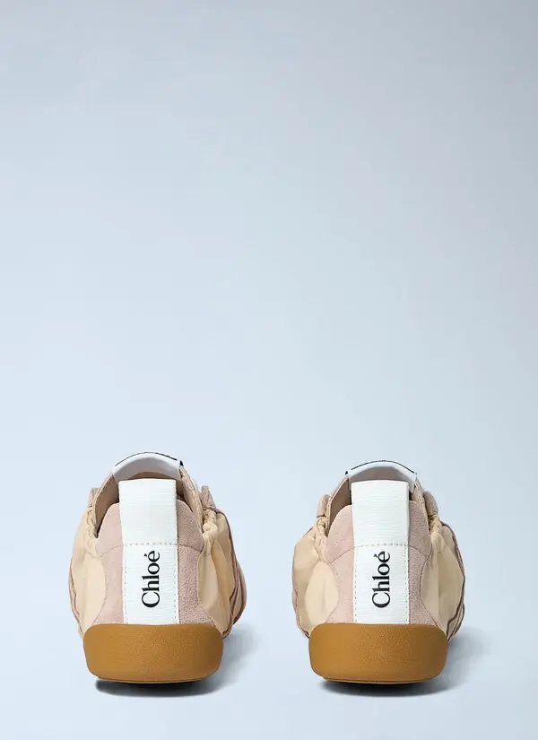 Chloé Kick Sneakers In Mixed Materials - Pink