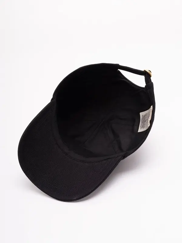 Valentino Garavani Black Baseball Cap With Vg Signature - Multicolor