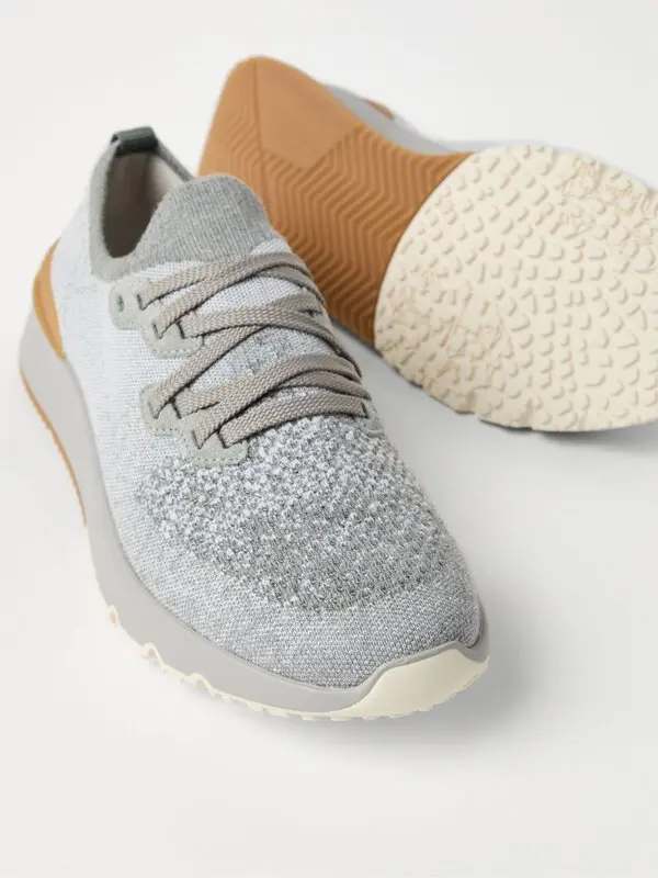 Brunello Cucinelli Cotton Knitted Sneakers