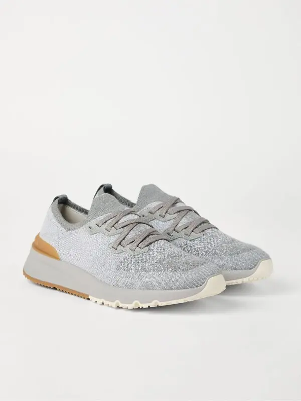 Brunello Cucinelli Cotton Knitted Sneakers
