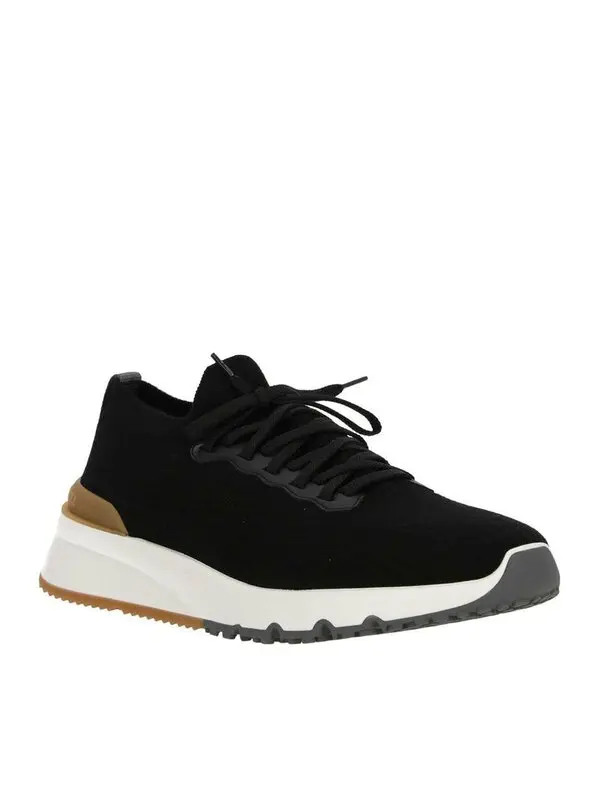 Brunello Cucinelli Knitted Low Top Sneakers - Black