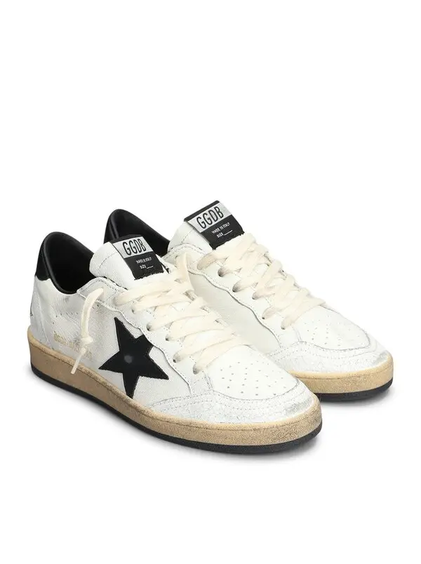 GOLDEN GOOSE Ball-star Sneakers White Nappa With Black Star