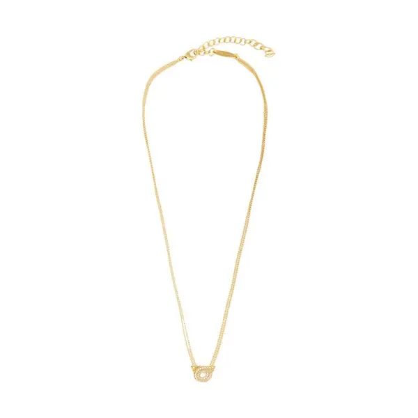 FERRAGAMO Gancini Strass Necklace - Gold