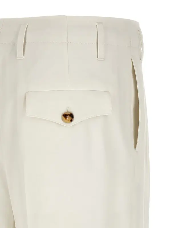Brunello Cucinelli Pleated Cotton Trousers - Multicolor
