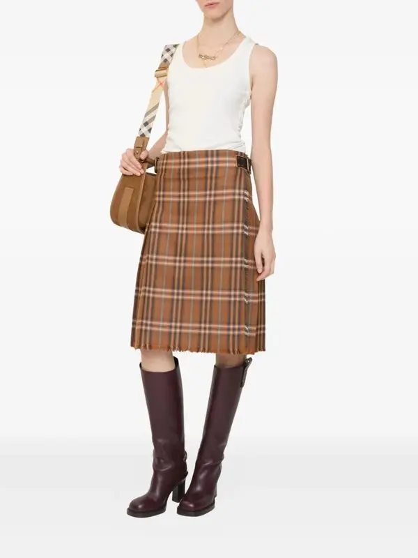 Burberry Plaid Wool Skirt - Multicolor