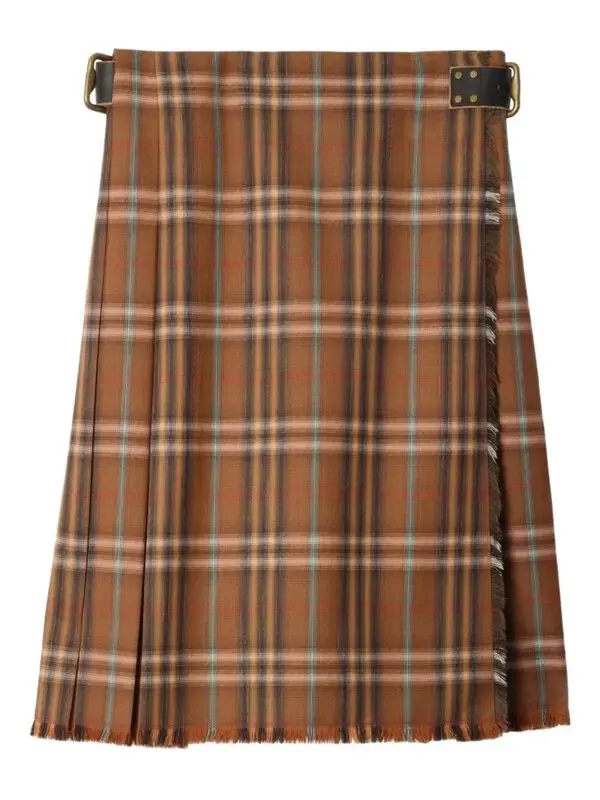 Burberry Plaid Wool Skirt - Multicolor