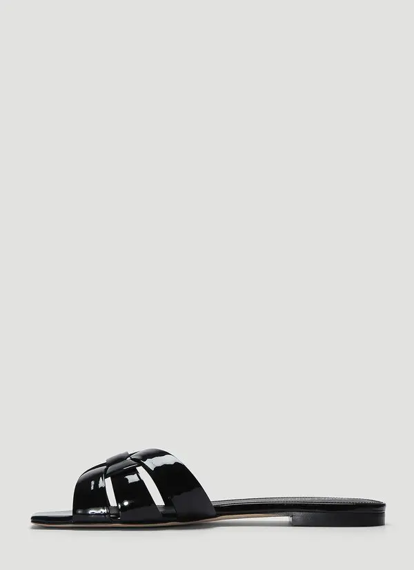 Saint Laurent Tribute Patent Leather Slides