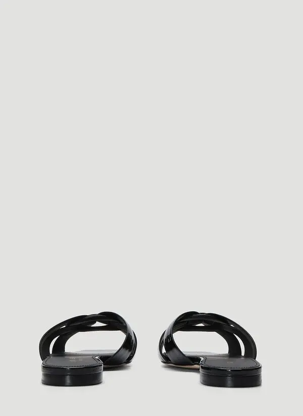 Saint Laurent Tribute Patent Leather Slides