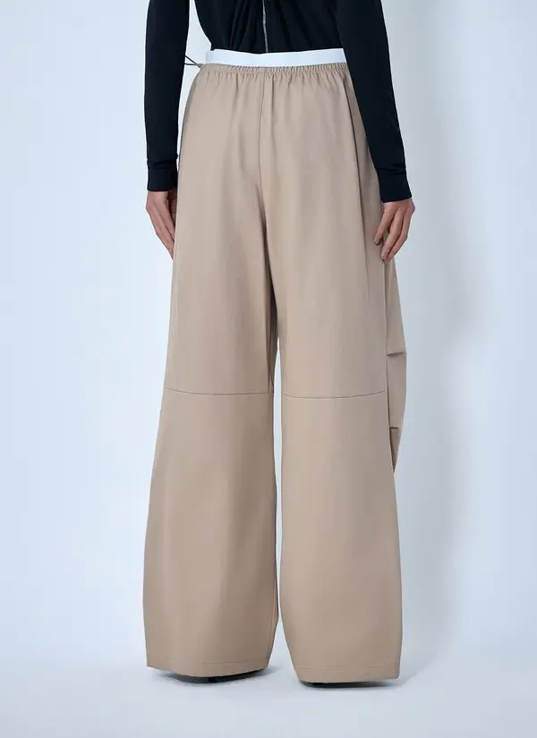 Alexander Wang Wide-leg Elasticated Waist Cotton Pants - Cream