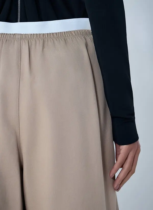 Alexander Wang Wide-leg Elasticated Waist Cotton Pants - Cream