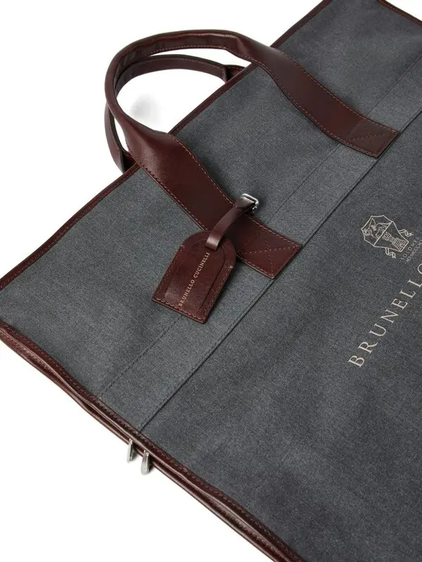 Brunello Cucinelli Techno Fabric Clothes Cover With Leather Details - Multicolor
