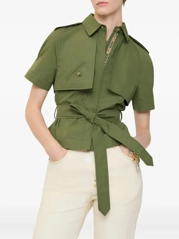 Burberry Cotton Belted Top - Multicolor