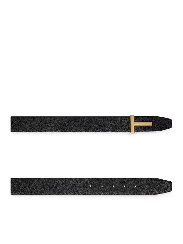 TOM FORD Ridge T Reversible Belt In Hammered Leather