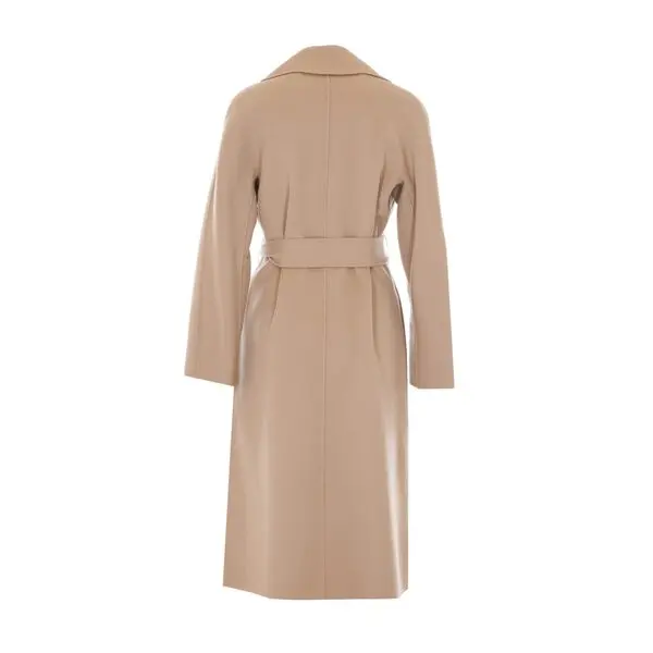 Max Mara Belted Wool And Silk Blend Coat - Cream