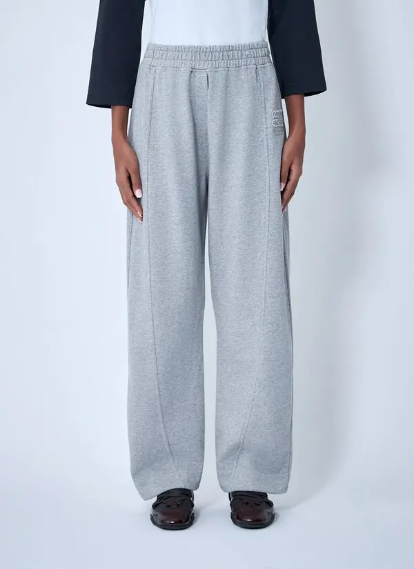 GANNI Cotton Jersey Straight-leg Track Pants - Gray