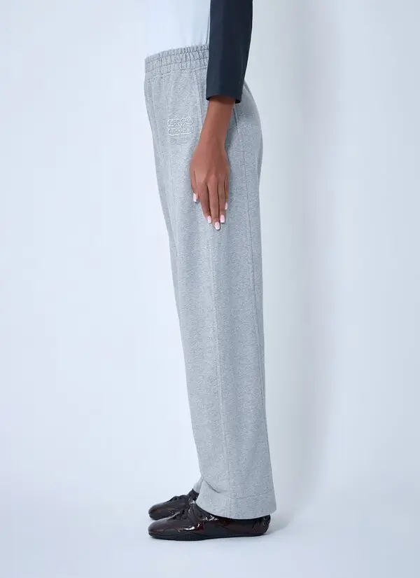GANNI Cotton Jersey Straight-leg Track Pants - Gray