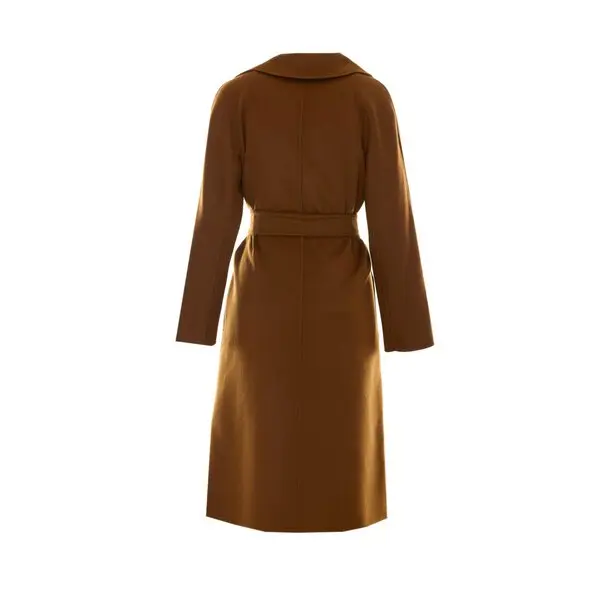 Max Mara Belted Long-sleeve Wool Blend Coat - Brown