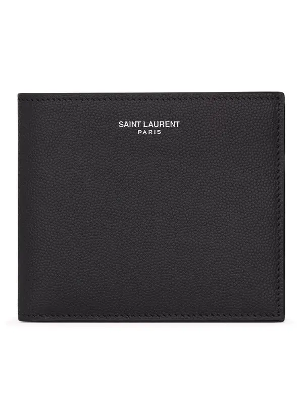 Saint Laurent East/west Textured Leather Wallet - Black
