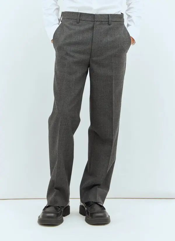 Miu Miu Marled Wool Tailored Trousers - Gray