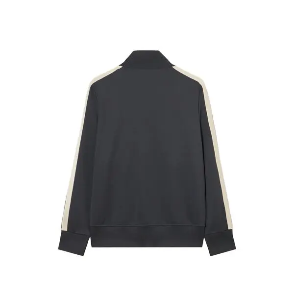 Palm Angels Zip Up Bomber Jacket With Striped Detail