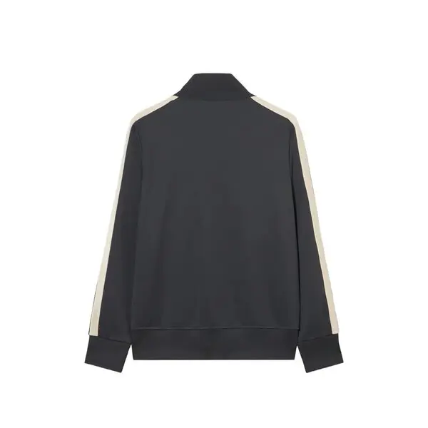 Palm Angels Zip Up Bomber Jacket With Striped Detail - Gray