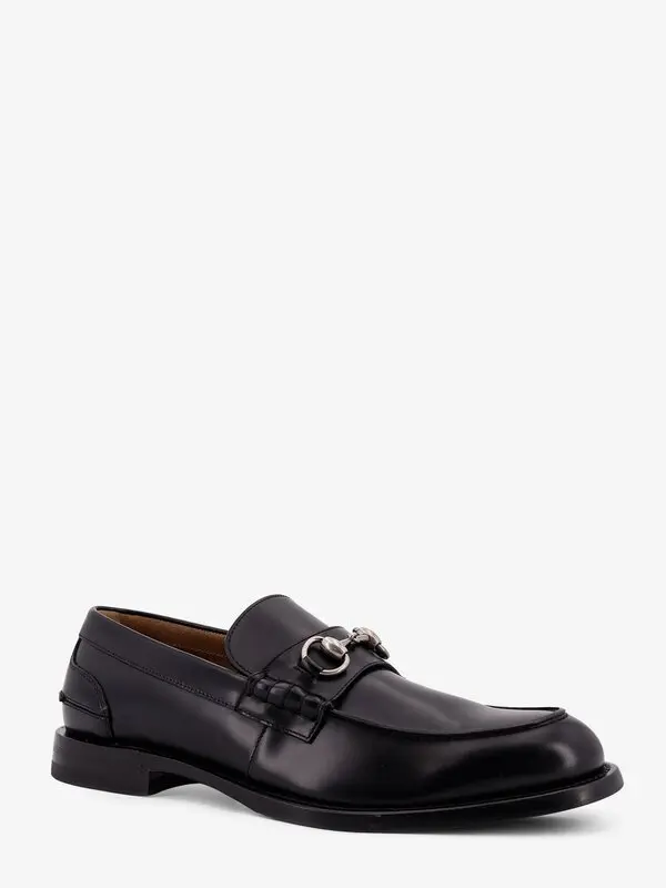 Gucci Leather Loafers With Horsebit Detail - Black