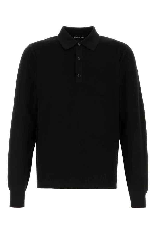 TOM FORD Silk Blend Polo Shirt - Black
