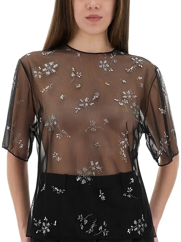 Rabanne Applique Sheer Top