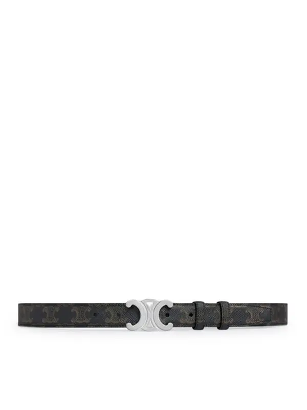 Celine Medium Triomphe Belt In Triomphe Canvas - Black