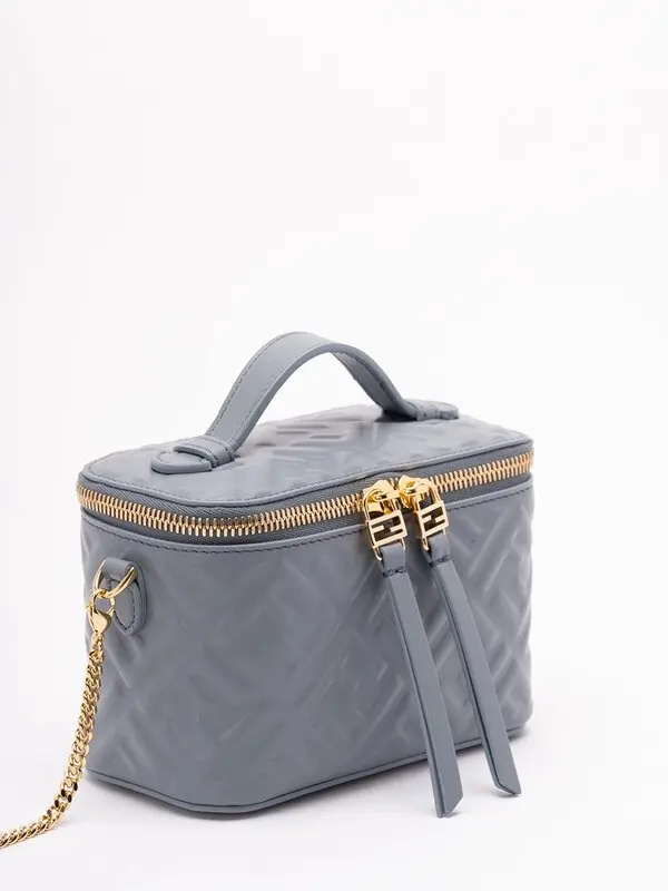 Fendi Vanity Case In Lambskin With Gold Tone Hardware