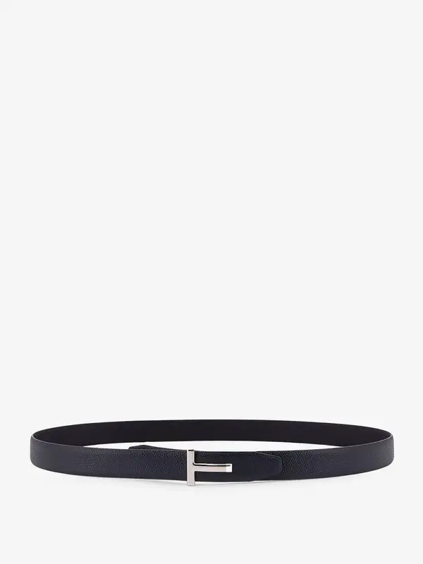 TOM FORD Hammered Leather Belt With Metal Buckle - Multicolor