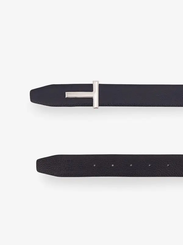 TOM FORD Hammered Leather Belt With Metal Buckle - Multicolor