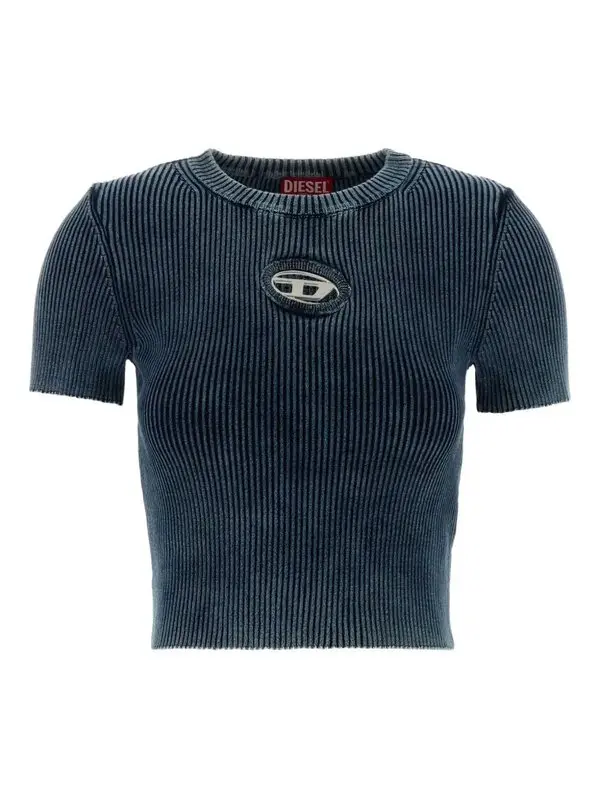 DIESEL® Ribbed Crew Neck Cropped Sweater