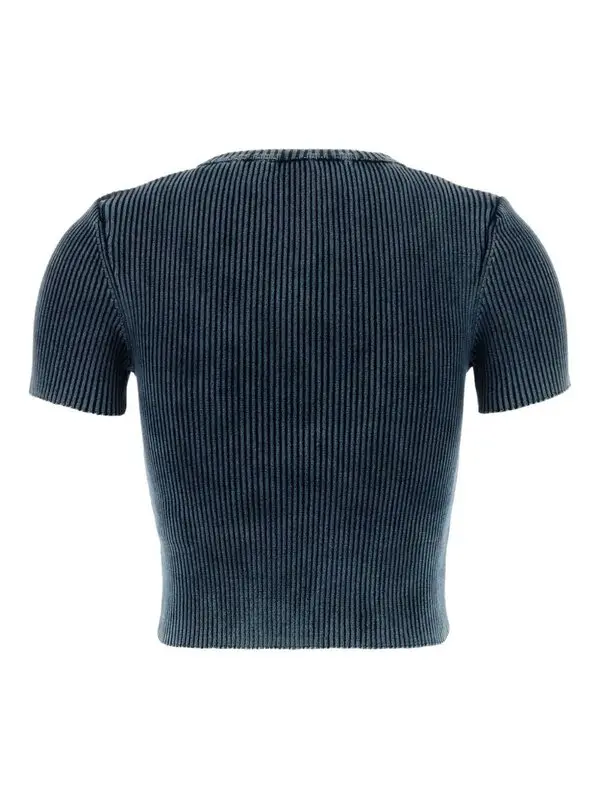 DIESEL® Ribbed Crew Neck Cropped Sweater