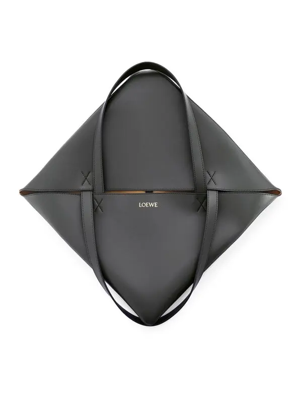 Loewe Polished Calfskin Puzzle Fold Tote Xl Bag - Black