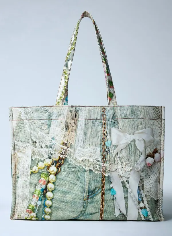 Acne Studios Tote Bag With Trompe L'oeil Print
