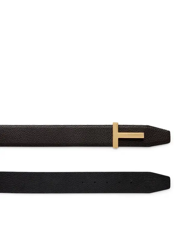 TOM FORD Ridge T Reversible Belt In Hammered Leather - Multicolor