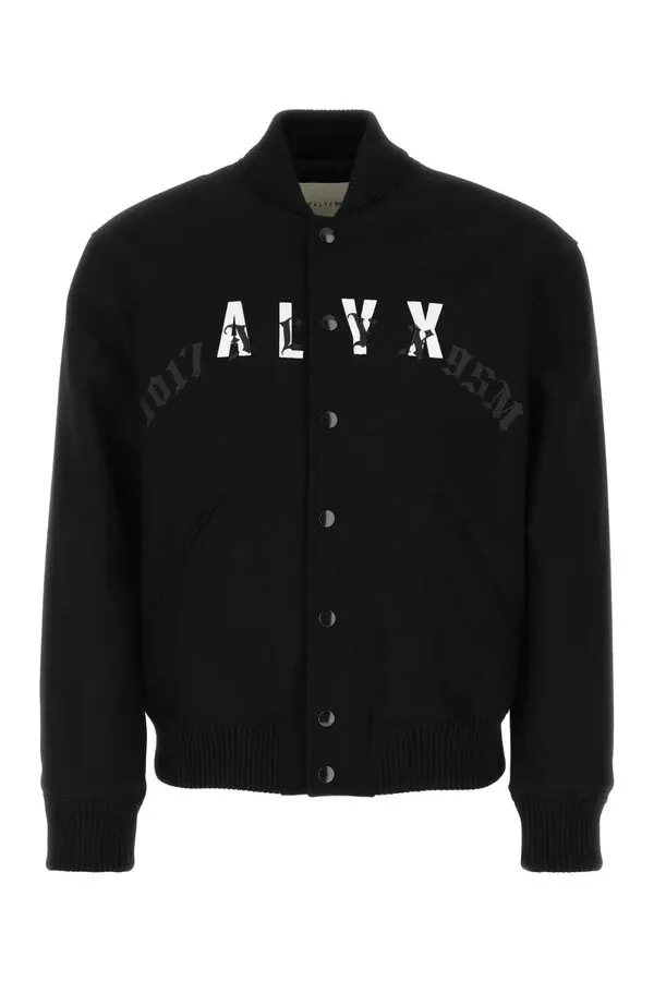 1017 Alyx 9sm Black Wool Blend Bomber Jacket - Multicolor