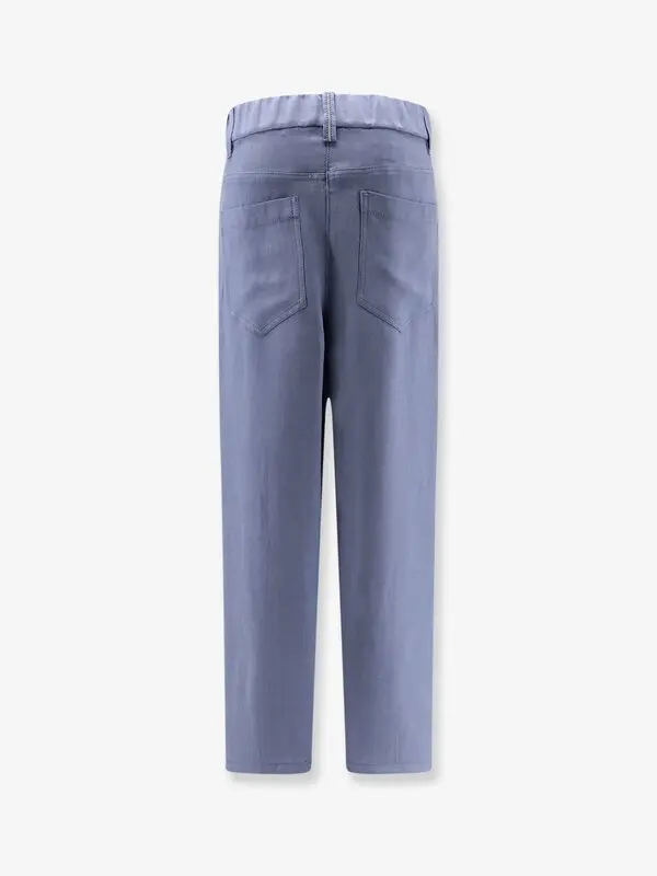 Brunello Cucinelli Viscose And Linen High-waisted Trousers