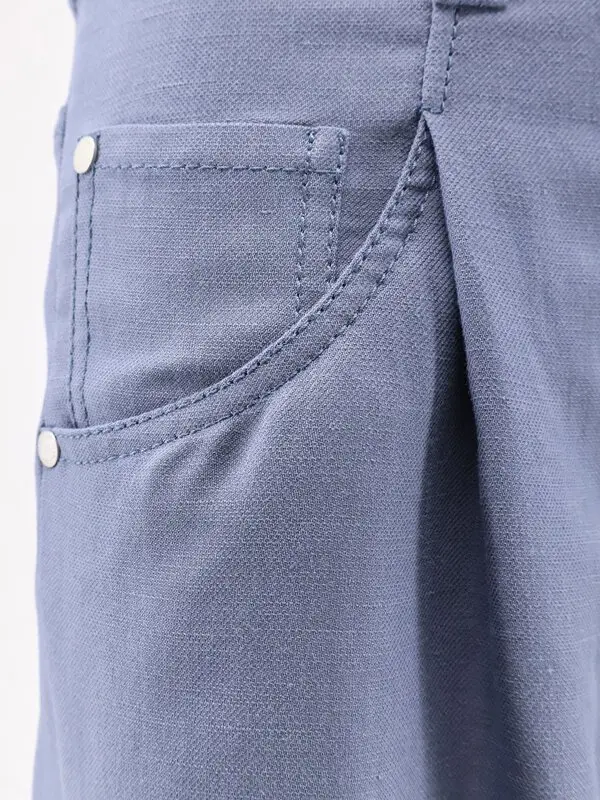 Brunello Cucinelli Viscose And Linen High-waisted Trousers
