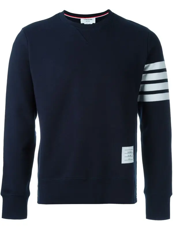 Thom Browne Crewneck Sweatshirt With 4-bar Stripe Detail - Multicolor