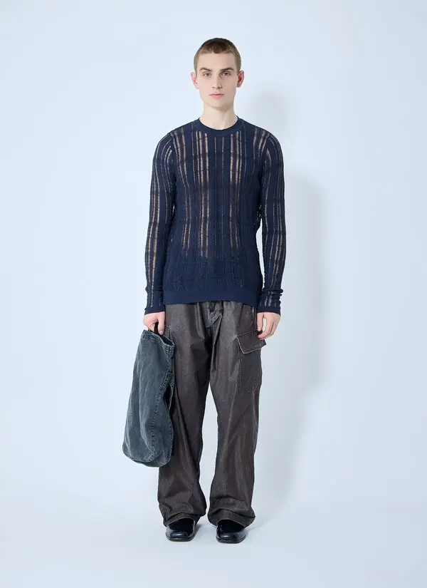 Our Legacy Crewneck Laddered Knit Sweater