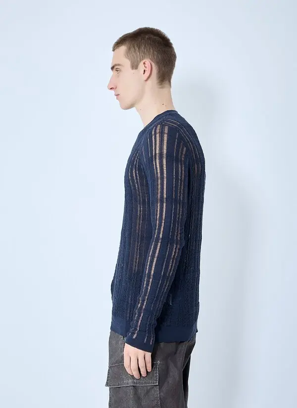 Our Legacy Crewneck Laddered Knit Sweater