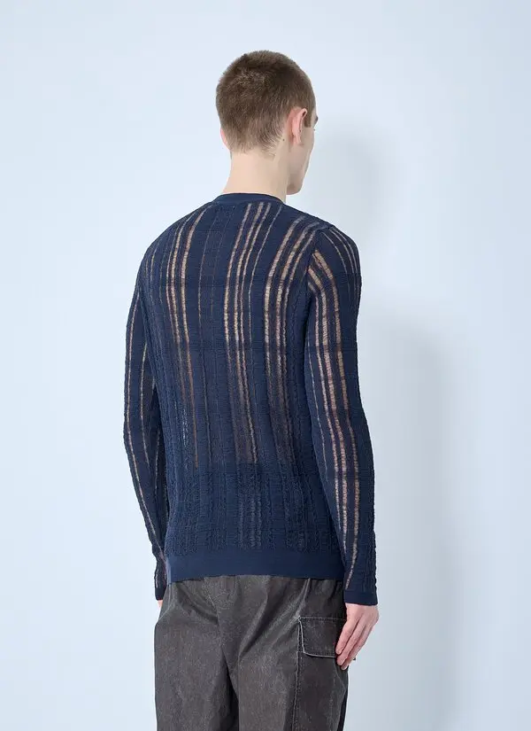 Our Legacy Crewneck Laddered Knit Sweater