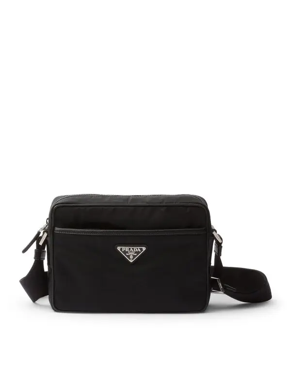 Prada Re-nylon And Saffiano Shoulder Bag - Black