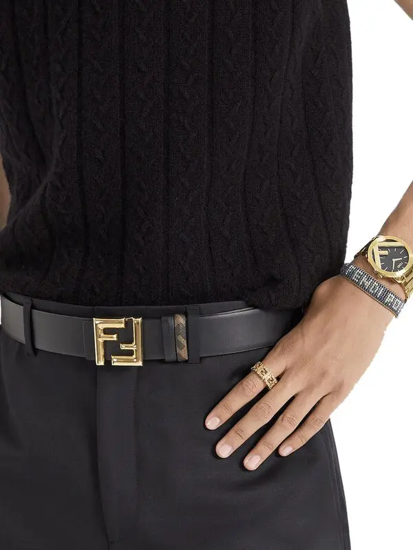 Fendi Ff Rounded Reversible Belt - Multicolor