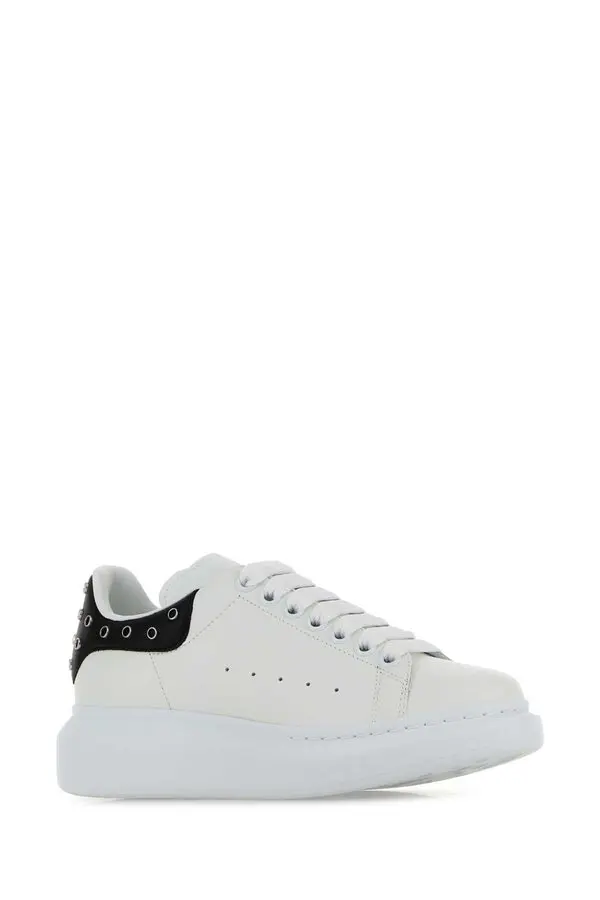 Alexander McQueen Leather Sneakers With Black Leather Heel Detailing