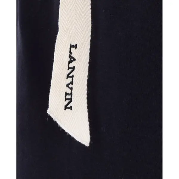 LANVIN Belted Cotton And Silk T-shirt - Black