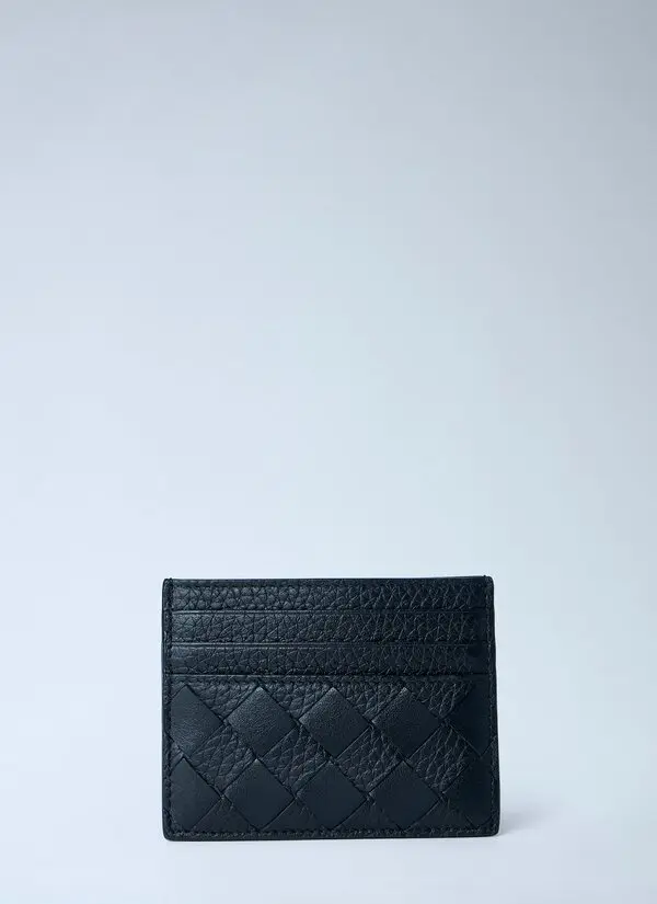 Bottega Veneta Intrecciato Leather Card Holder - Black